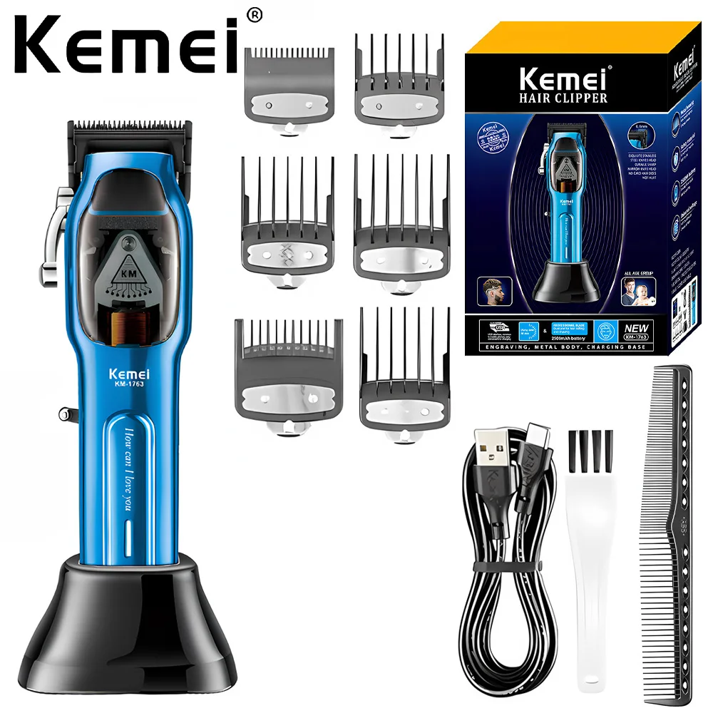 9000RPM-Kemei-KM-1763-Professional-Hair-Cutting-Machine-with-Charging-Base-Hair-Trimmer-Machine ...
