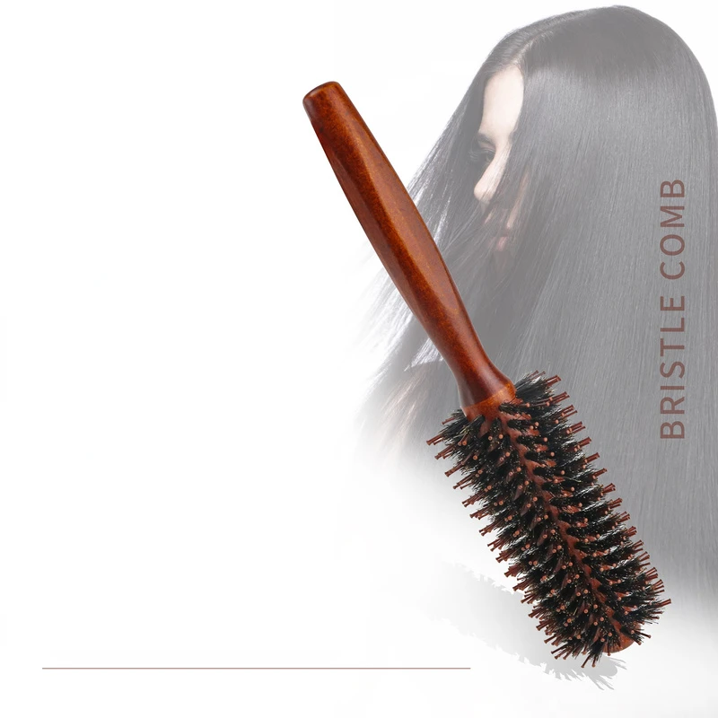 3 Types Straight Twill Hair Comb Natural Boar Bristle Rolling Brush ...