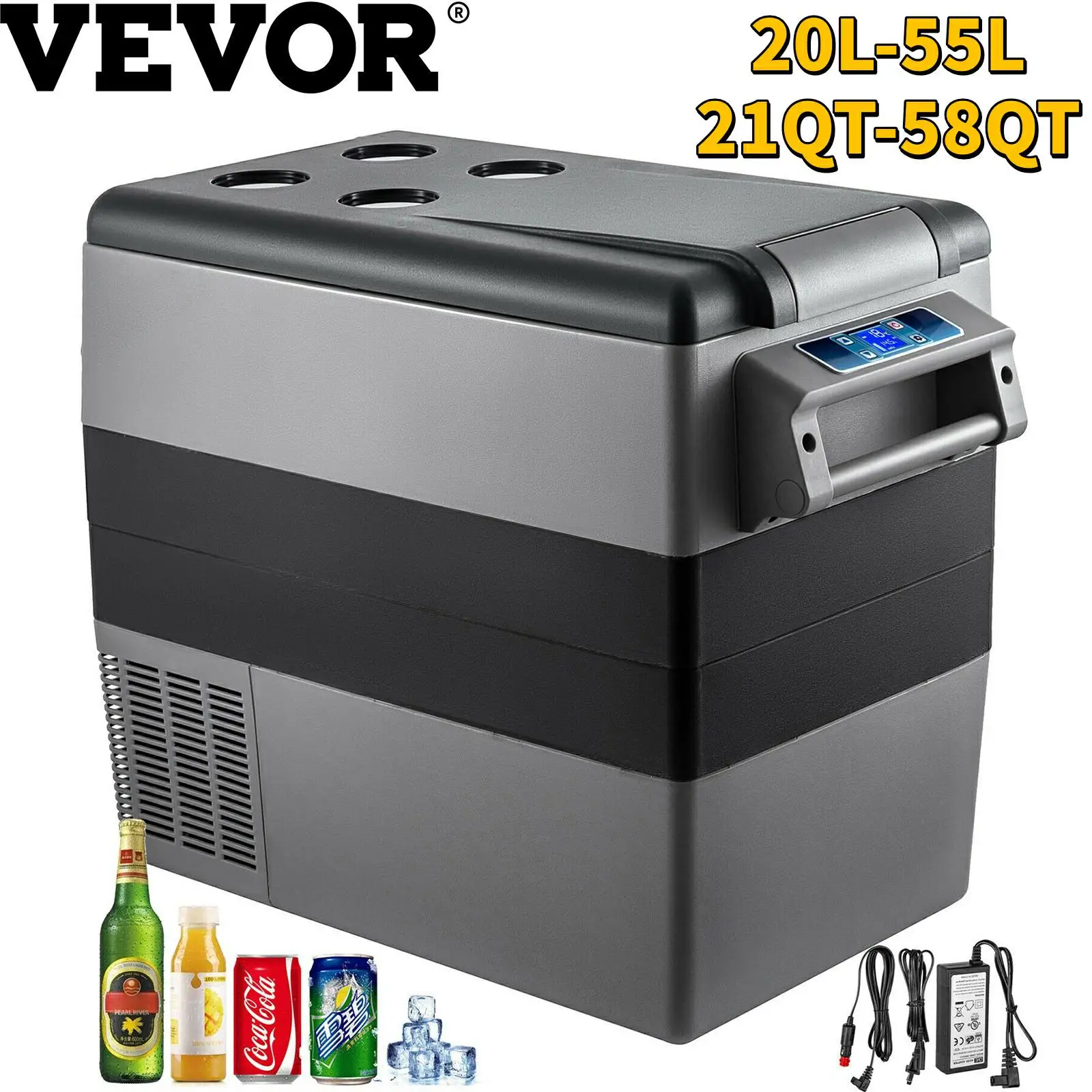 Vevor – Mini Réfrigérateur/congélateur Portable Pour Voiture, Compresseur De 20l, 22l, 35l, 45l ...