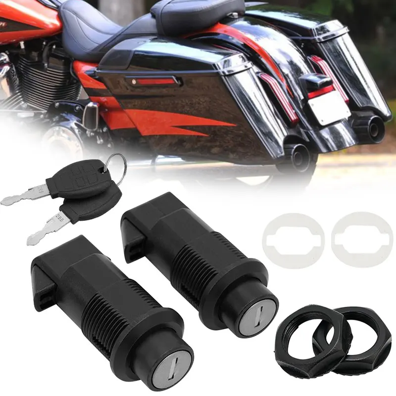 Motorcycle Hard Saddlebag Locks Set with Keys Trunk Fits Motorcycles ...