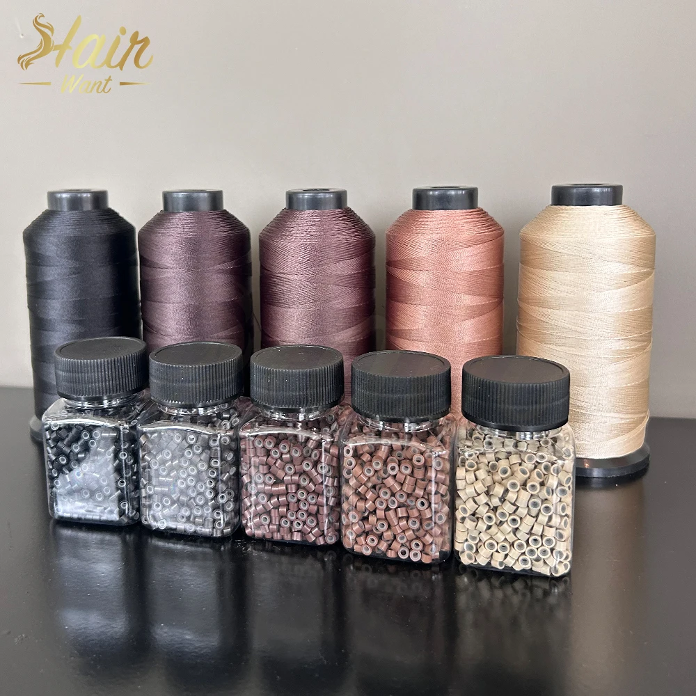 Hair-Want-5-Rolls-Nylon-Bonded-Weaving-Thread-Hair-Extension-Kit-With ...