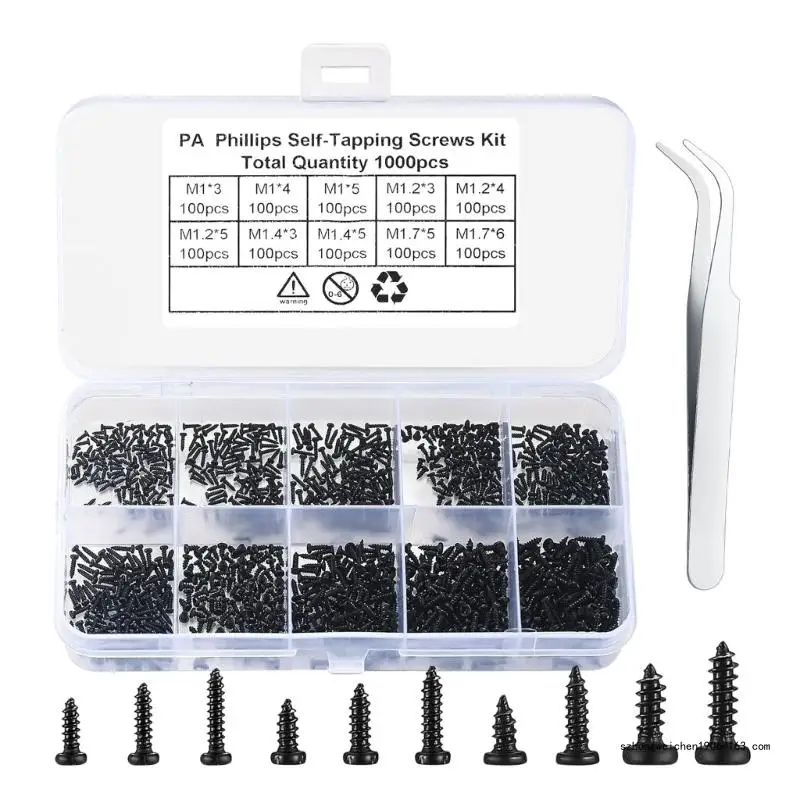 28GF-1000pcs-set-Convenient-Screw-Set-Self-Tapping-Screws-Assorted ...