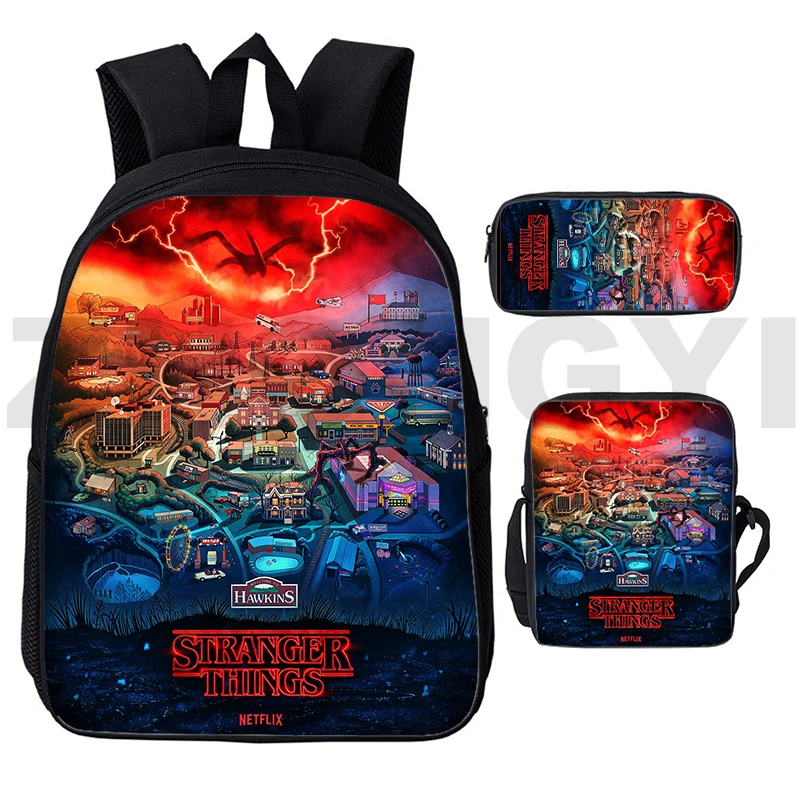 STRANGER THINGS NETFLIX HELLFIRE CLUB SCHOOL BACKPACK BOOK BAG ...