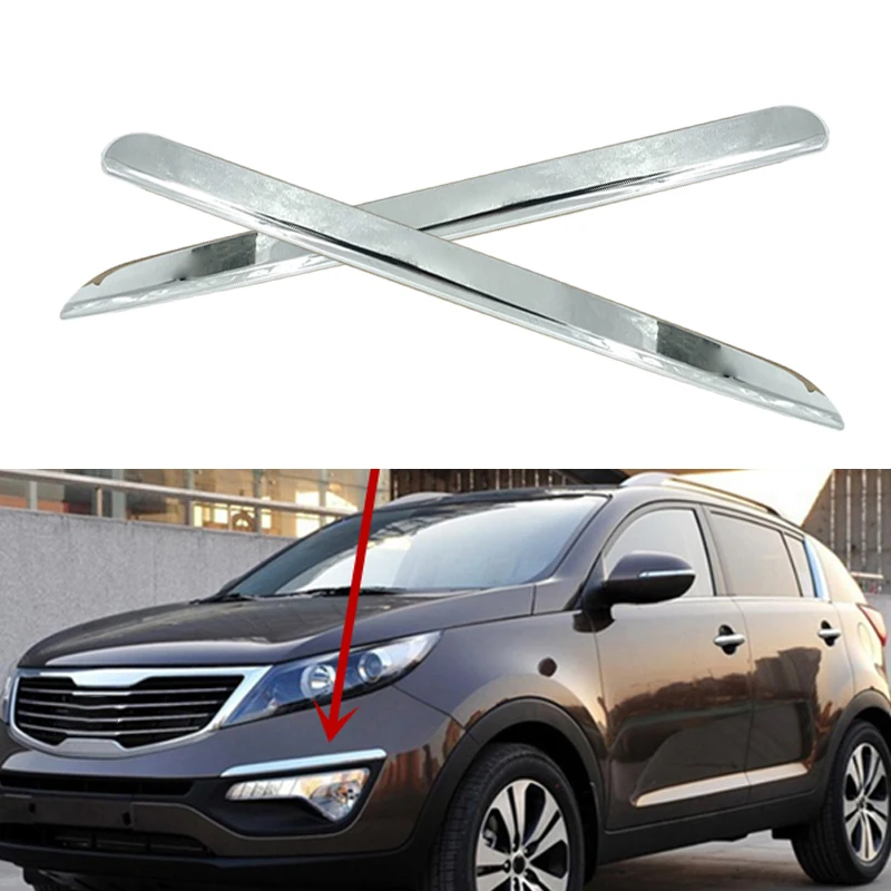 1-Pair-Front-Left-Right-Fog-Light-Frame-Bright-Strip-Trim-Fit-for-Kia ...