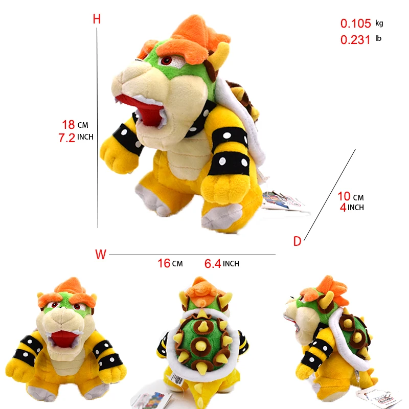 Bowser Mario Plush Toys King K.Rool Meowser Female Bowser Cartoon Game ...