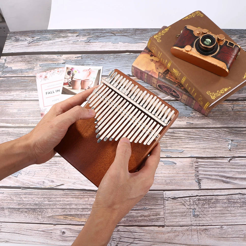Steel-Key-Wood-Bridge-21-Key-Kalimba-Steel-Tuning-Hammer-Musical ...