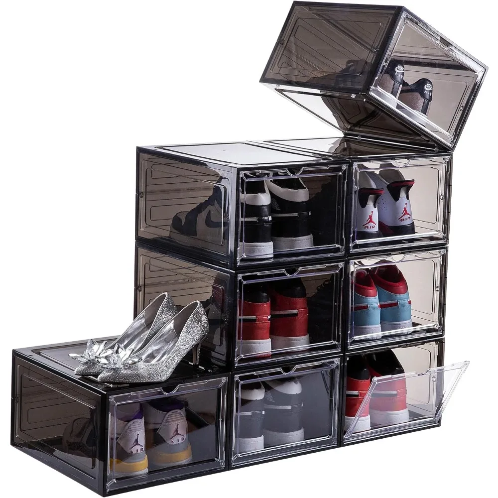 Clear-Shoe-Box-Set-of-8-Stackable-Plastic-Shoe-Box-with-Clear-Door-As ...