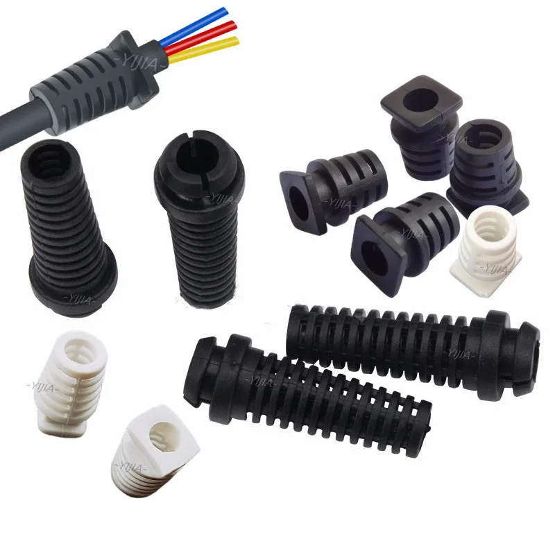 10pcs Cable Gland Connector Rubber Strain Relief Cord Boot Protector 4. ...