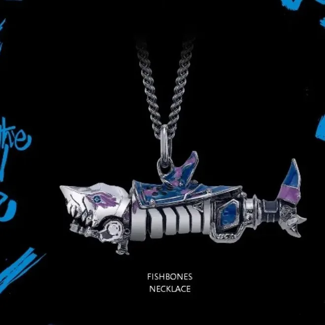 LOL League of Legends Two Cities Battle 2 Jinx Fish Bone Pendant ...
