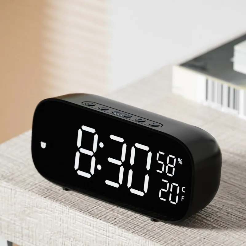 Reloj-despertador-Digital-LED-Control-de-voz-temperatura-humedad ...
