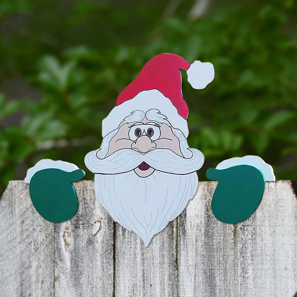 DIY-Christmas-Fence-Peeker-Decoration-Cute-Santa-Claus-Snowman ...