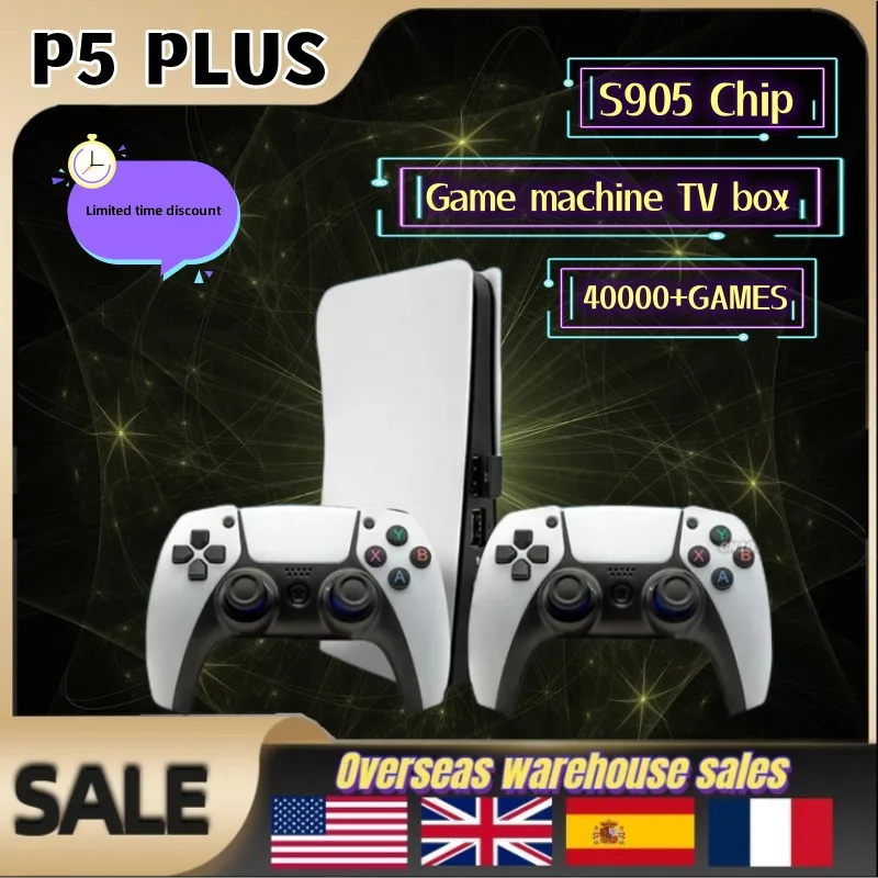 2023 p5 plus 40000 jogos psp s905 chip console de jogos de vídeo 4k hd ...