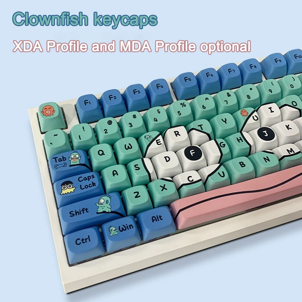 Big-Eyed-Ugly-Fish-MDA-Keycap-140-Keys-XDA-Profile-PBT-Keycaps-Dye ...