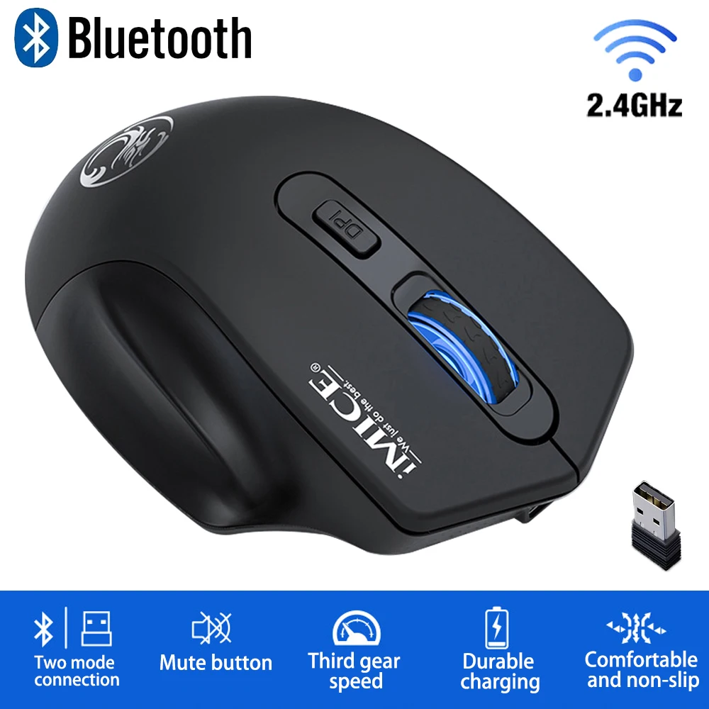 Bluetooth sem fio mouse gaming silencioso ergonômico mouse gamer computador de carregamento usb ...