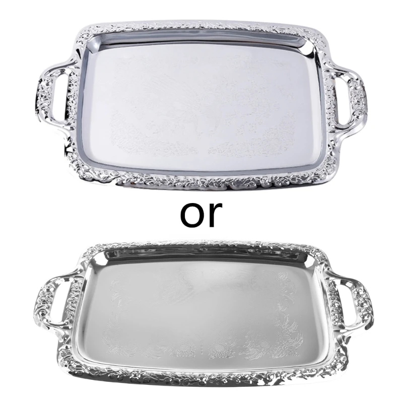 Nordic Dried Fruit Plate Silver Metal Snacks Tray for Wedding Gifts ...