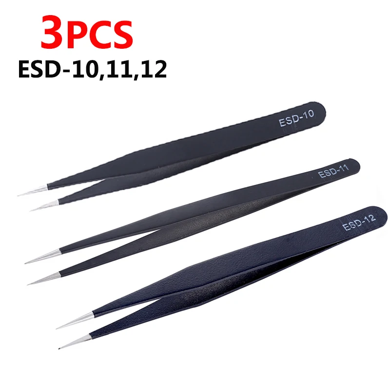 Precision-Tweezers-Set-ESD-Anti-Static-Stainless-Steel-Tweezers-Repair ...