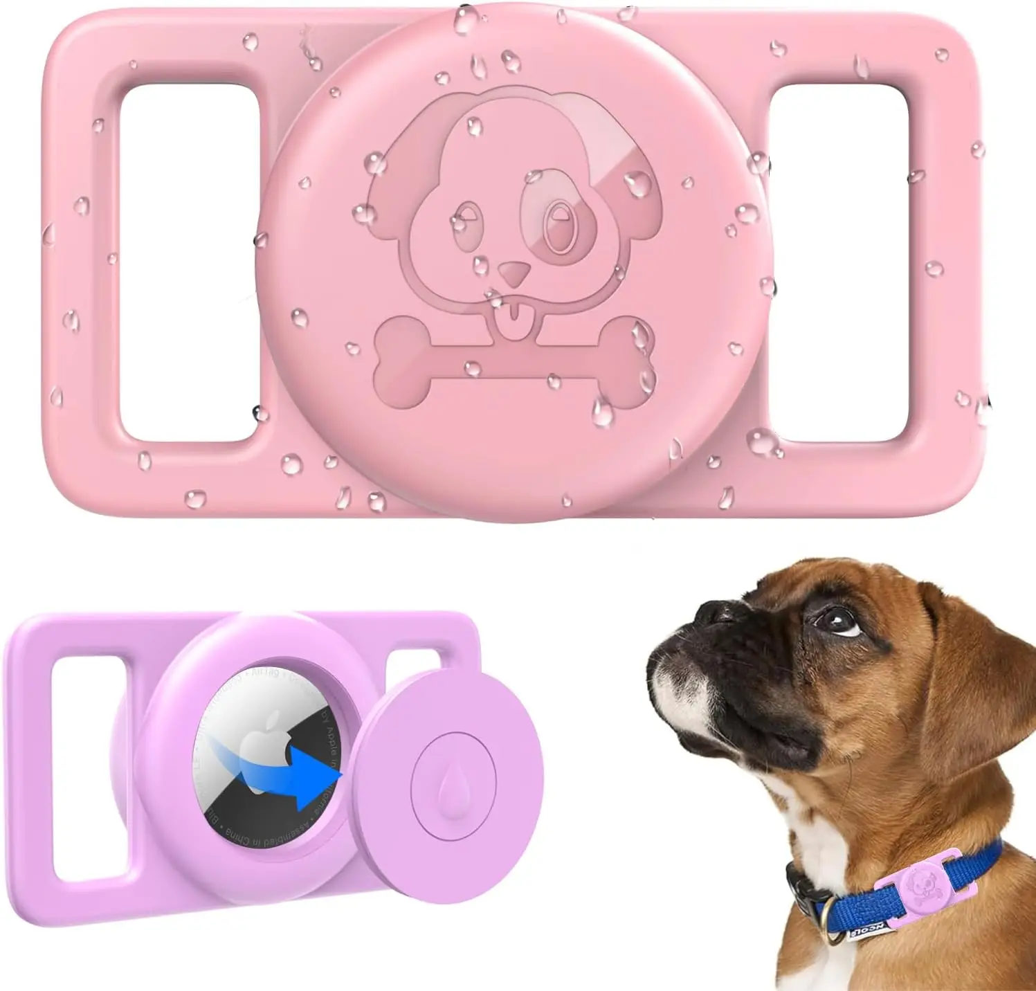 AirTag Cat Collar Holder Air Tag Silicone AirTags Dog Collar Tags ...