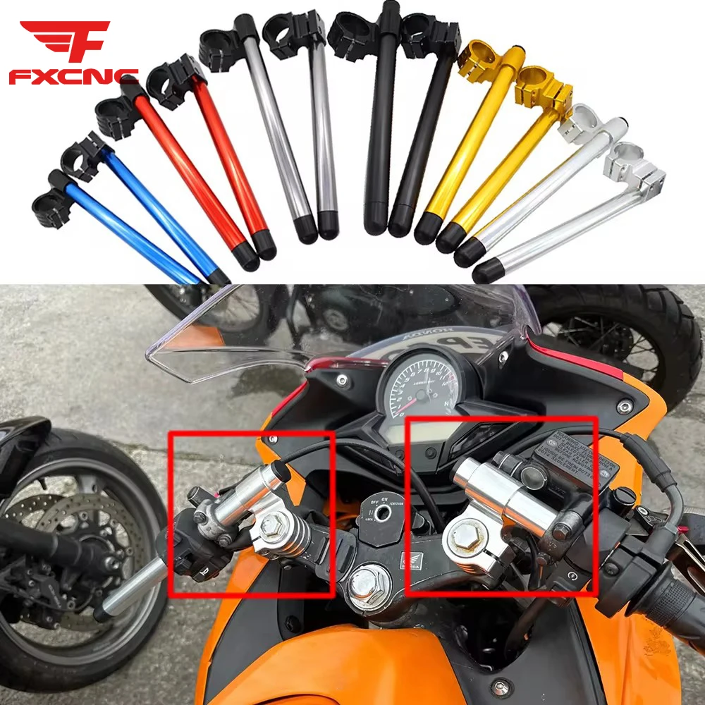 Riser-Rised-Motorcycle-Handlebar-Clip-Ons-Fork-CNC-Aluminum-Handle-Bars ...