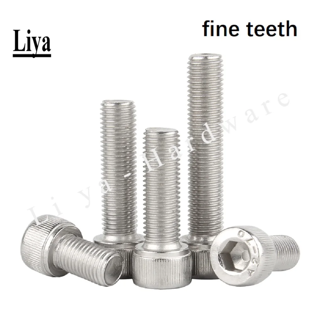 2 10pcs Fine teeth DIN912 stainless steel 304 standard cup head fine ...