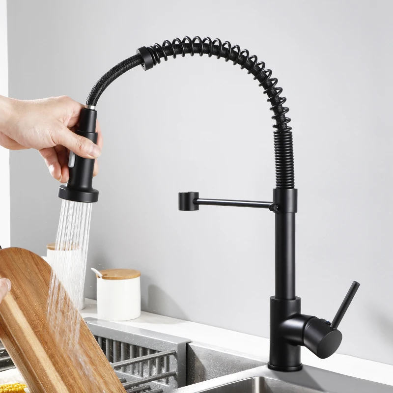 Preto-e-Chromed-Primavera-Pull-Down-Kitchen-Sink-Faucet-Torneira-de ...