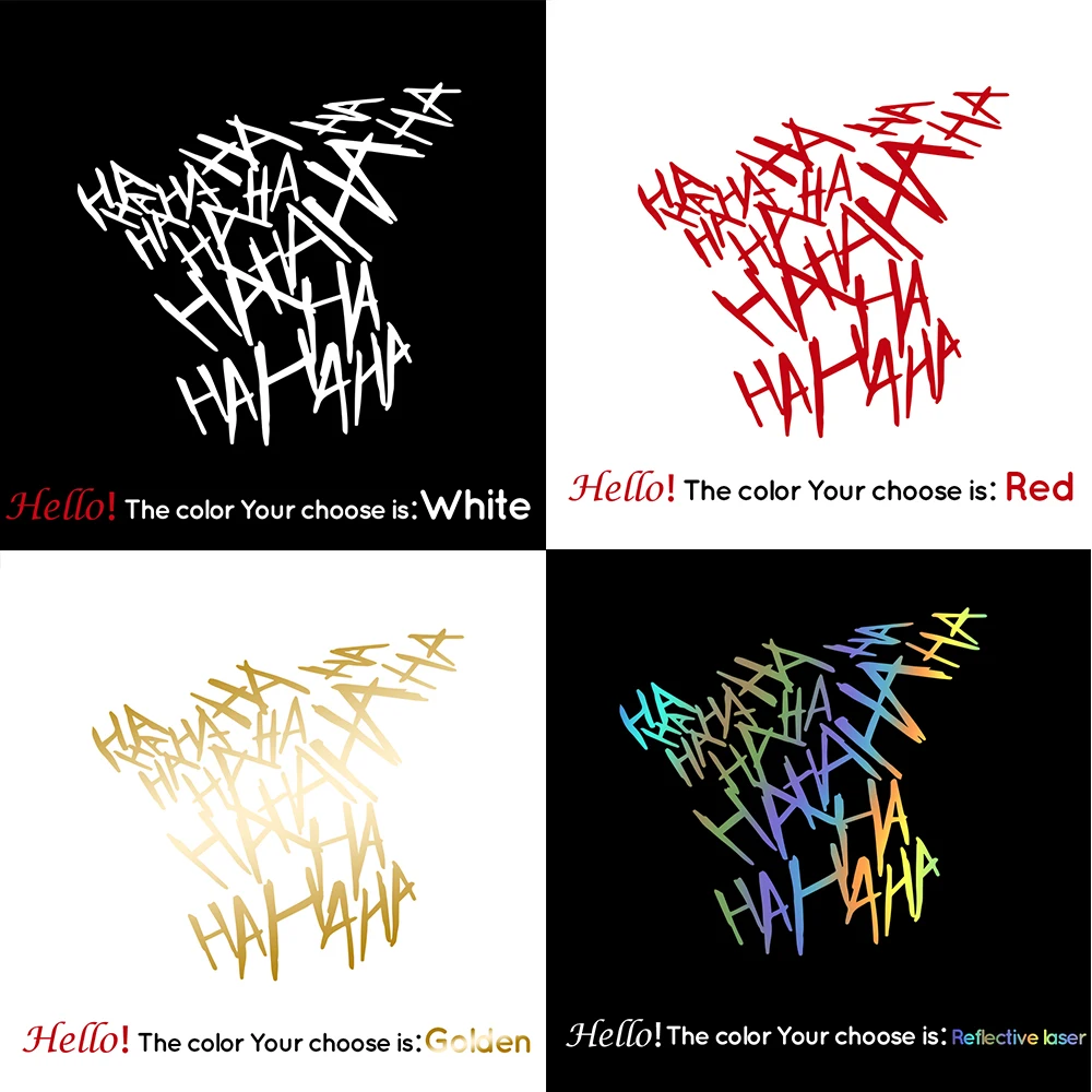 HAHAHA Text Reflective Vinyl Sticker For Car Decal HAHAHA Stickers JDM ...