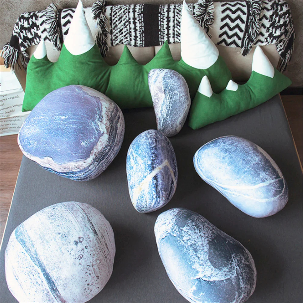 Pebble-Stone-Rock-Shape-Pillow-Cushion-With-Stuffing-3D-Plush-Pillow ...