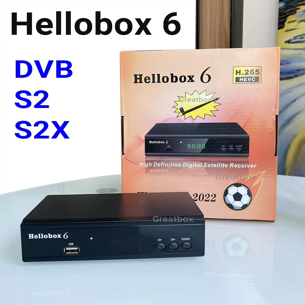 Hellobox 6 위성 수신기 지원, H.265, HEVC, T2MI, USB, WiFi, 자동 Powerbu, Cline 호환 가능, V5 플러스, Hellobox6 ...