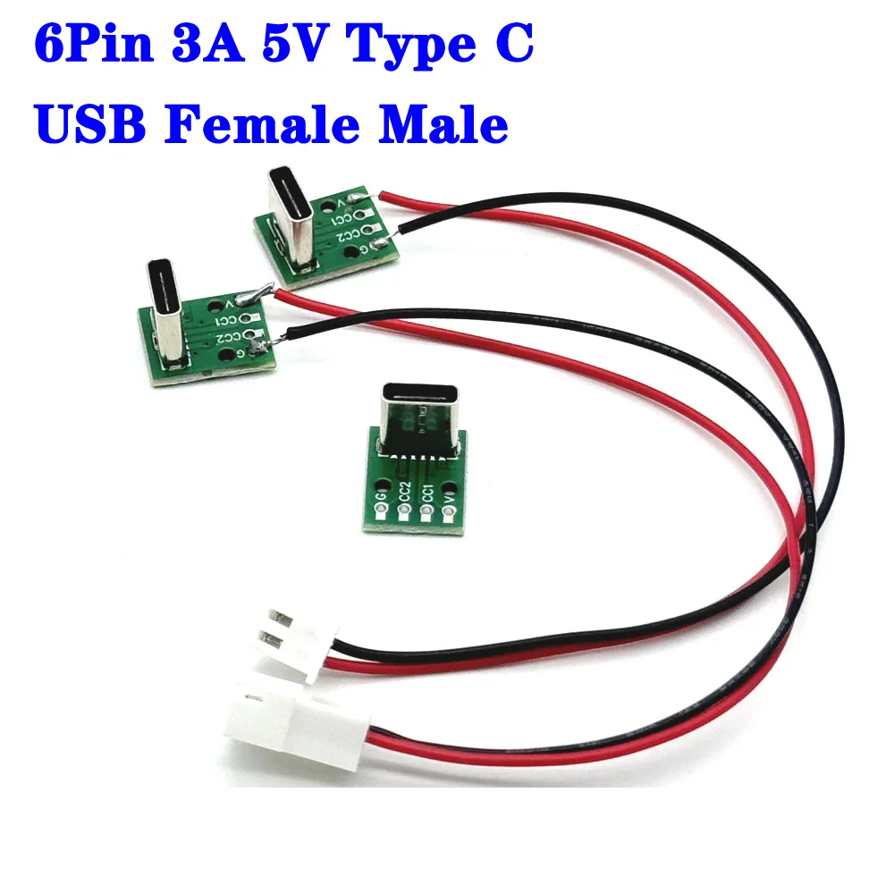 1-5PCS-Data-Charging-Cable-Jack-Test-Board-with-Pin-Header-90-Degree ...