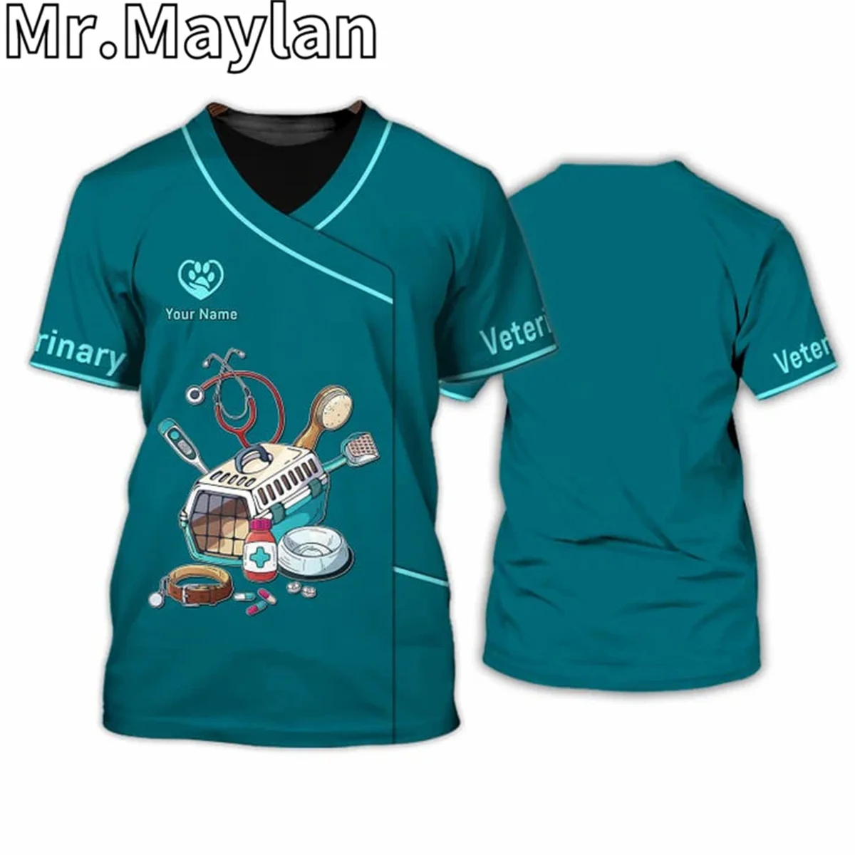 Pet-Veterinarian-Tool-Uniform-Personalized-Name-Veterinary-3D-T-Shirt ...