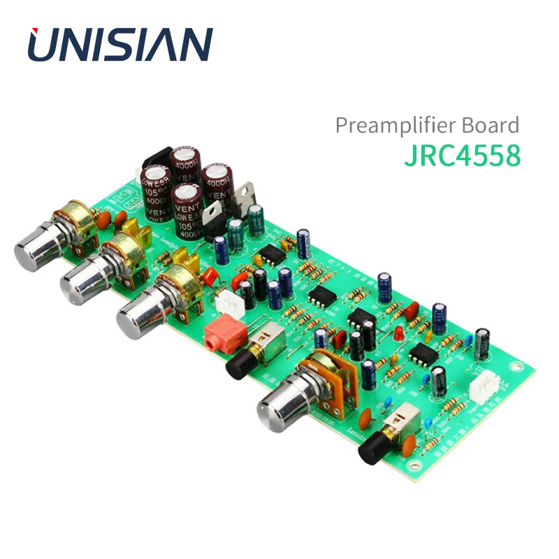 UNISIAN JRC4558 Audio Preamplifier 4558 OP-AMP Bass Treble Volume Tone Control Board With ...