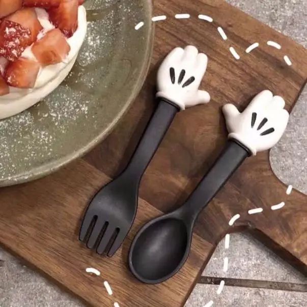 Disney Mickey Mouse Anime Fork Spoon Children's Dinnerware Set Cute ...