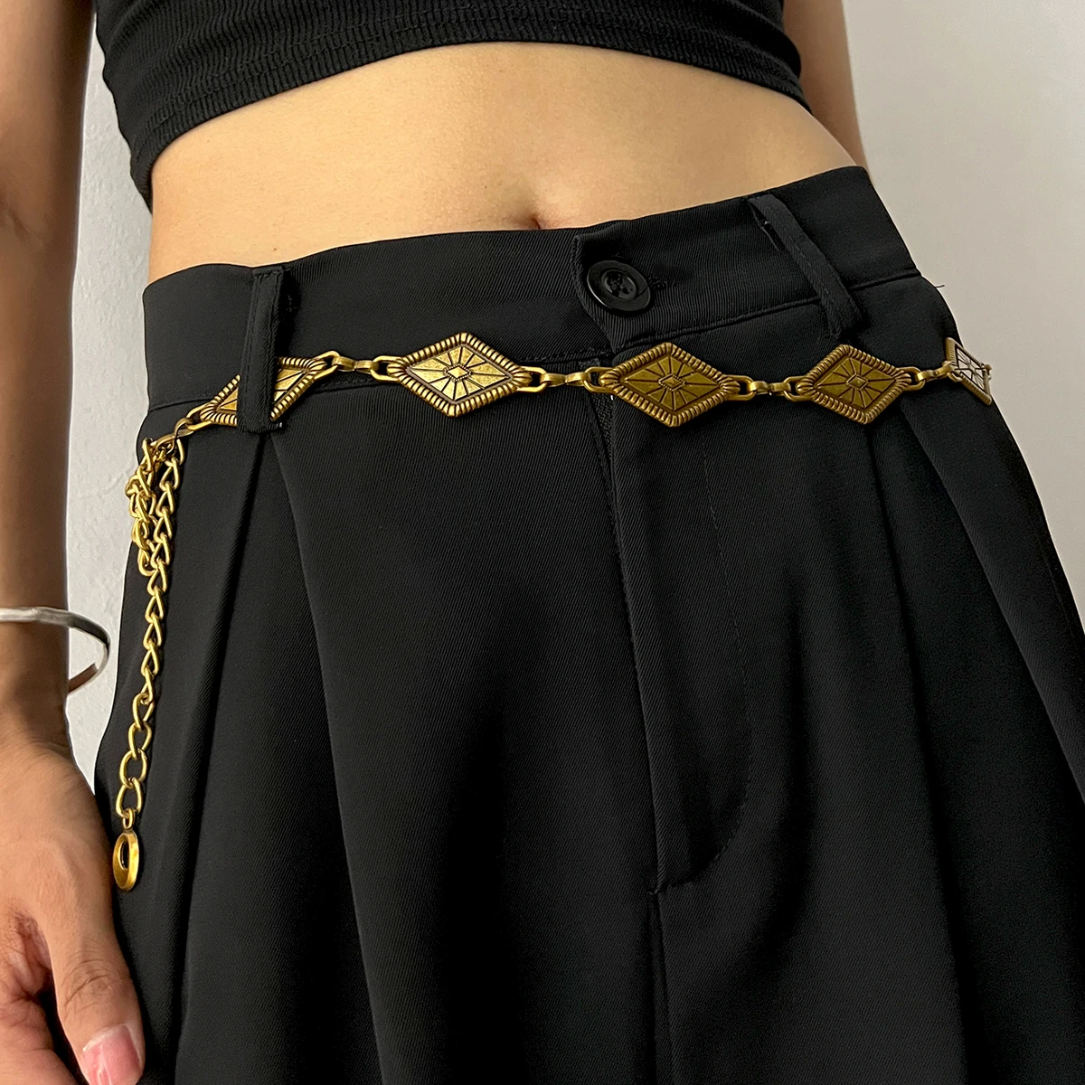 Vintage-Gold-Chain-Belt-Female-rhombus-Metal-Lady-Waist-Punk-Goth-Belts ...