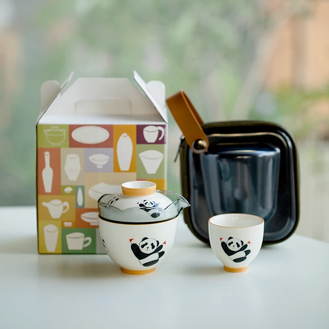 Little Panda Travel Tea Set Outdoor Portable Fast Customer Cup Teapot ...