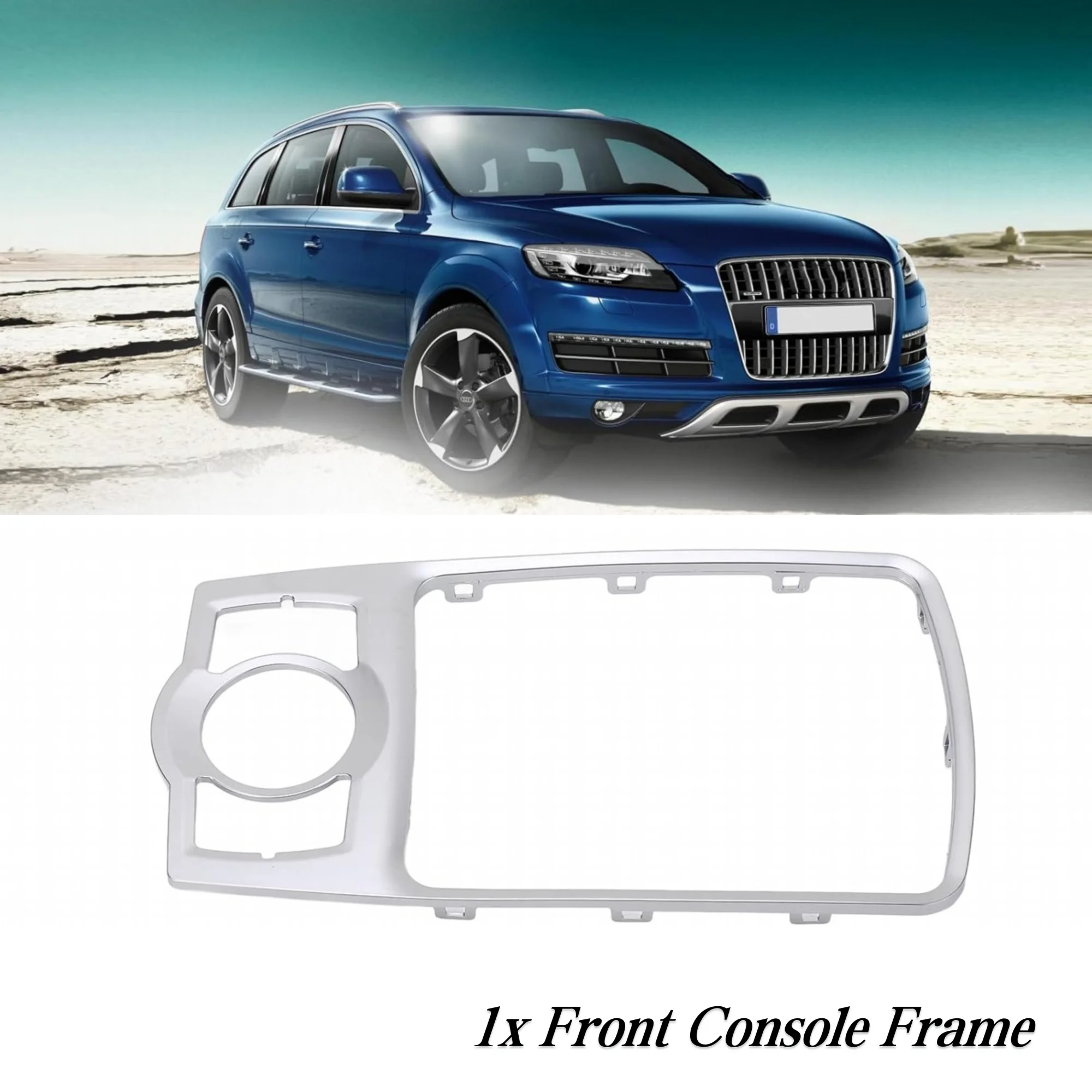 For Audi Q7 2007-2014 Front Console Frame Silver Chrome Trim Cover ...