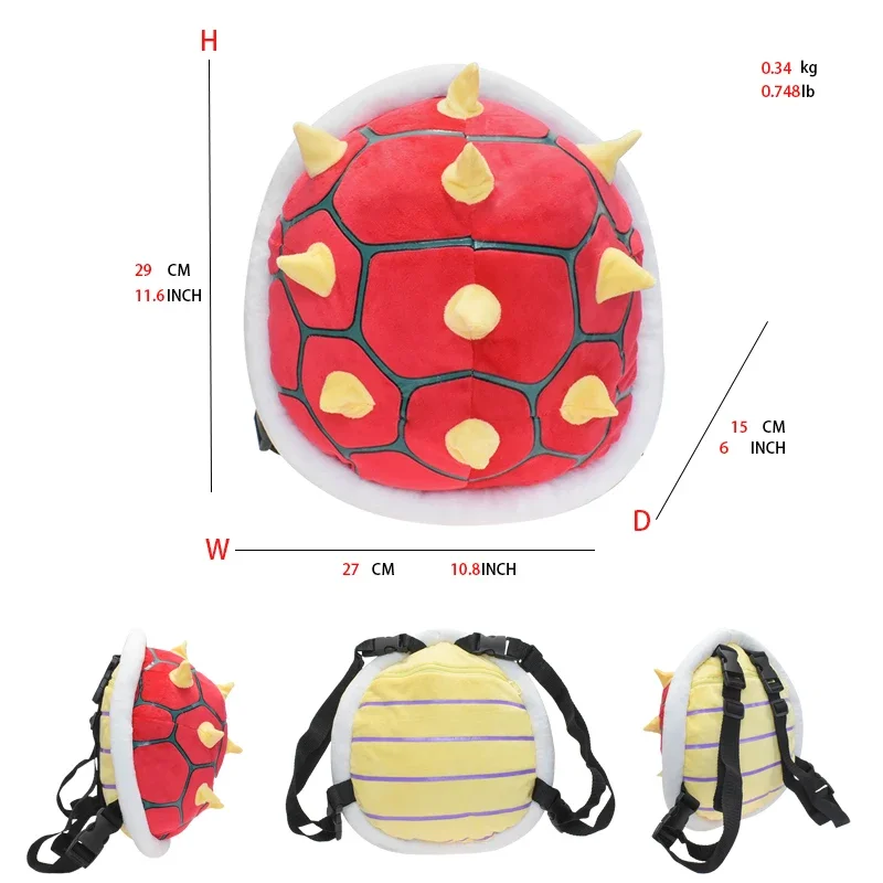 9 Styles Super Mario Plush Backpack Koopa Troopa Bowser Lemmy Yoshi ...