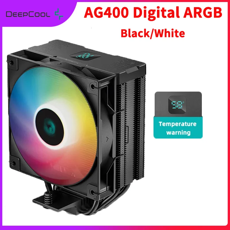 DeepCool-AG400-Digital-Air-Cooler-Case-ARGB-4-Heat-Pipe-120mm-Display ...