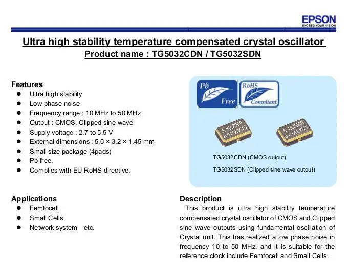 10pcs-TCXO-5032-X1G005061000211-de-alta-precis-o-onda-quadrada-temperatura-remendo-cristal-19 ...