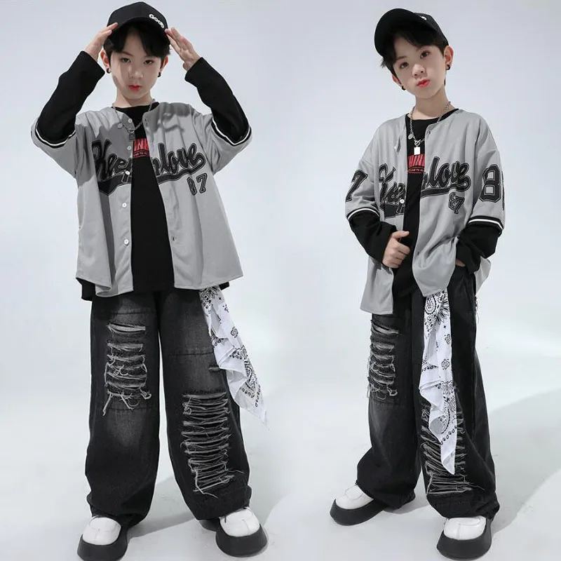 Boys-Hip-Hop-Clothing-Jacket-Cargo-Pants-Child-Street-Dance-Outfits ...