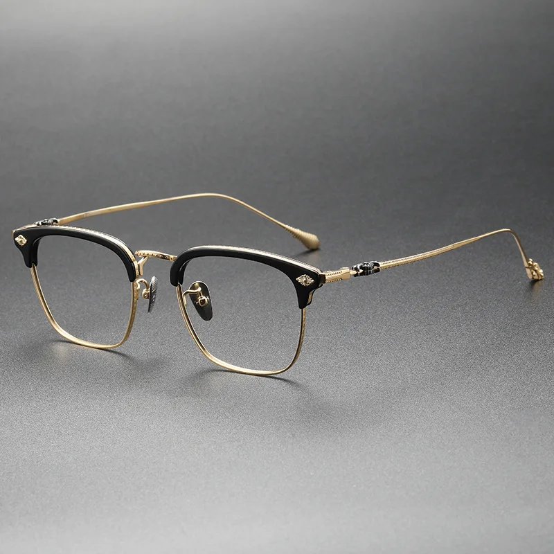 New-Fashion-Mens-Eyebrow-Frame-Glasses-Chrome-Style-Vintage-Hawksbill ...