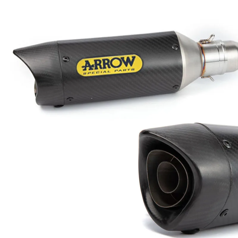 51mm Motorcycle Exhaust Pipe Carbon Fiber Escape Moto Modified ARROW ...