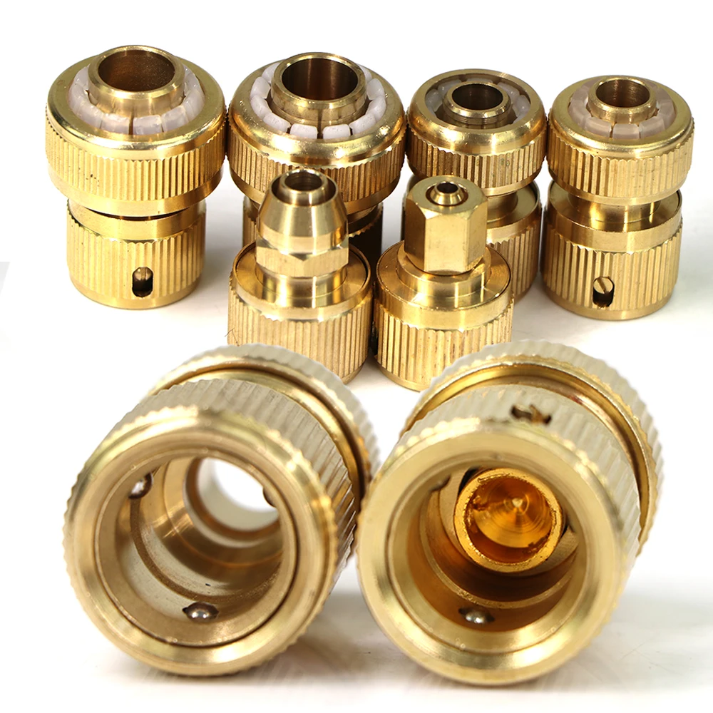 Brass Garden Hose Quick Connector Water Pipe Tap Adaptor Fitting for 1/ ...