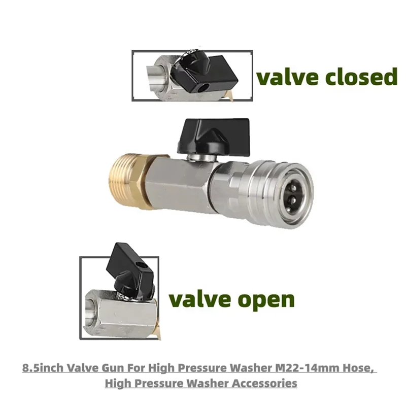 A22E-High Pressure Washer Ball Valve Kit 1/4Inch Quick Connector And ...