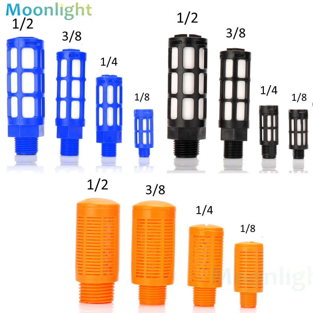 1 5 10pcs Air Silencer Plastic Exhaust Muffler Pneumatic 1/8 1/4 1/2 ...