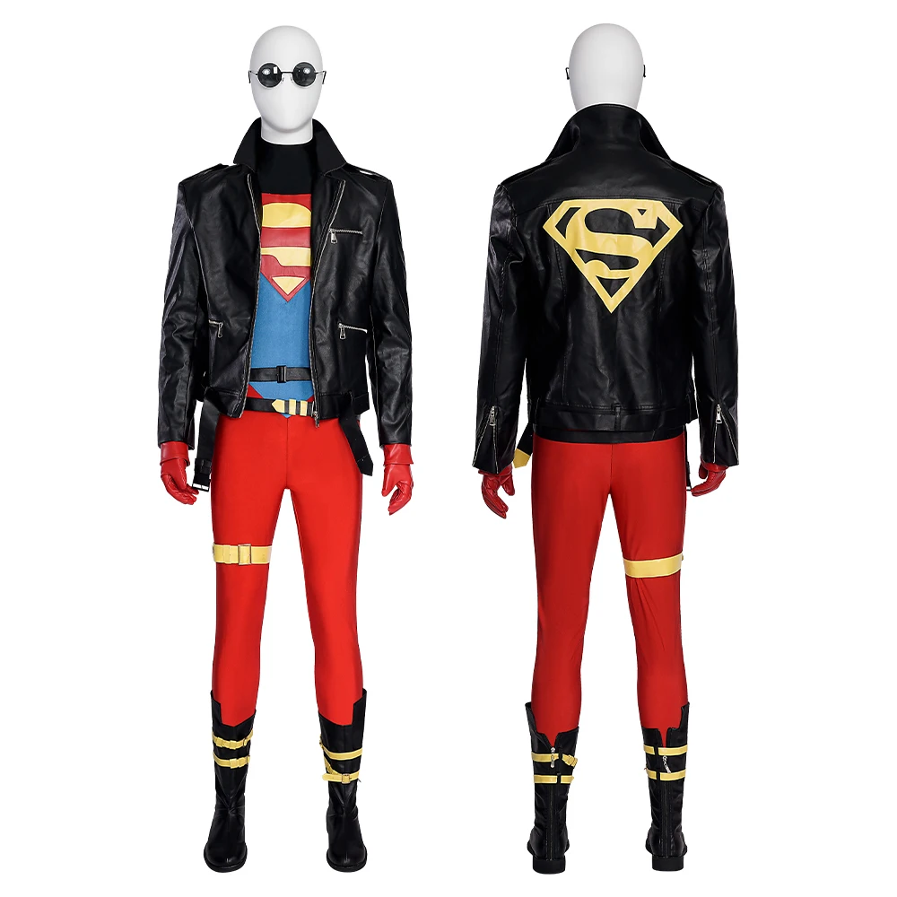 High-Quality-Super-Boy-Conner-Cosplay-Kent-Jumpsuit-Leather-Jacket ...