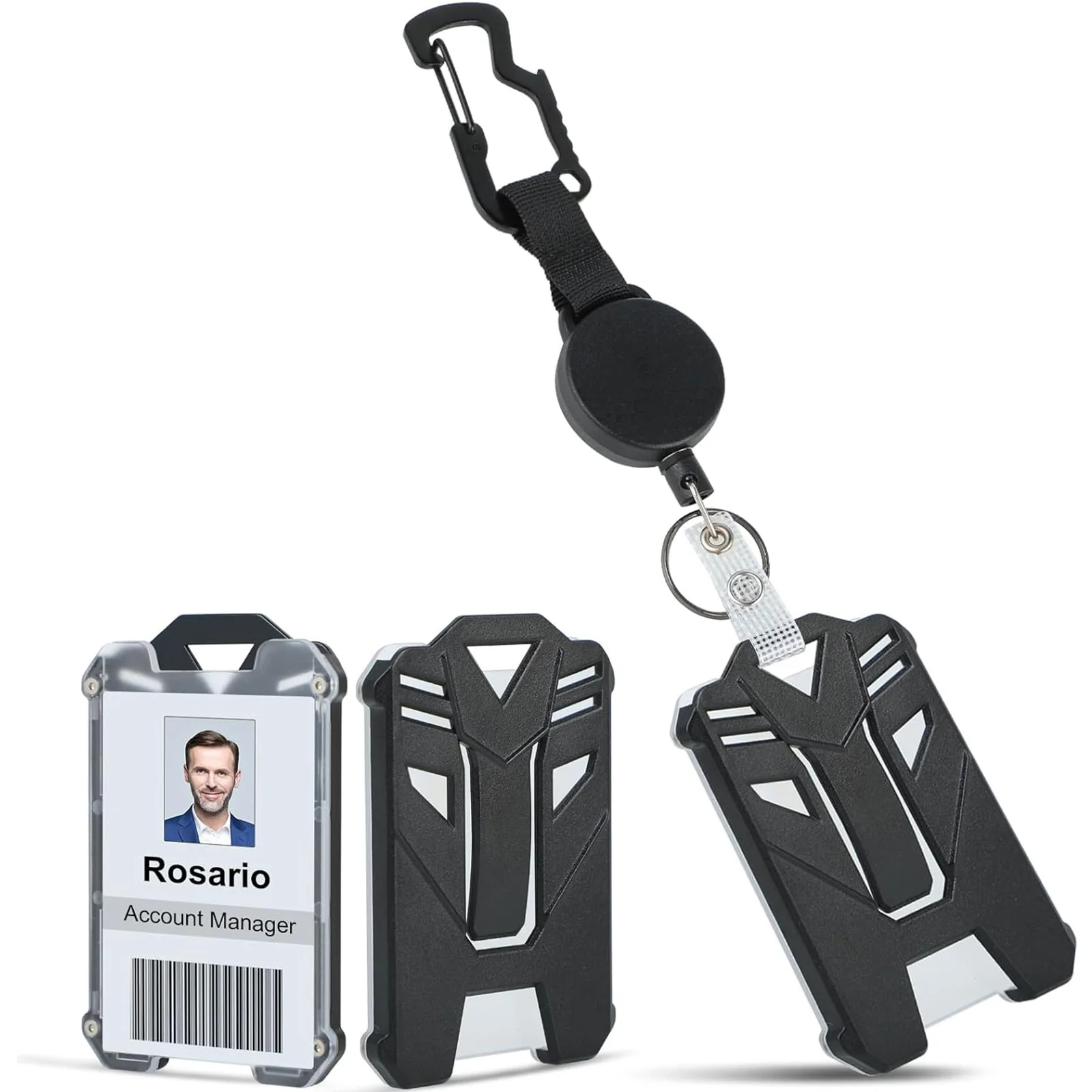 Llavero-retr-ctil-con-Clip-para-tarjeta-llavero-extensible-cuerda-de ...