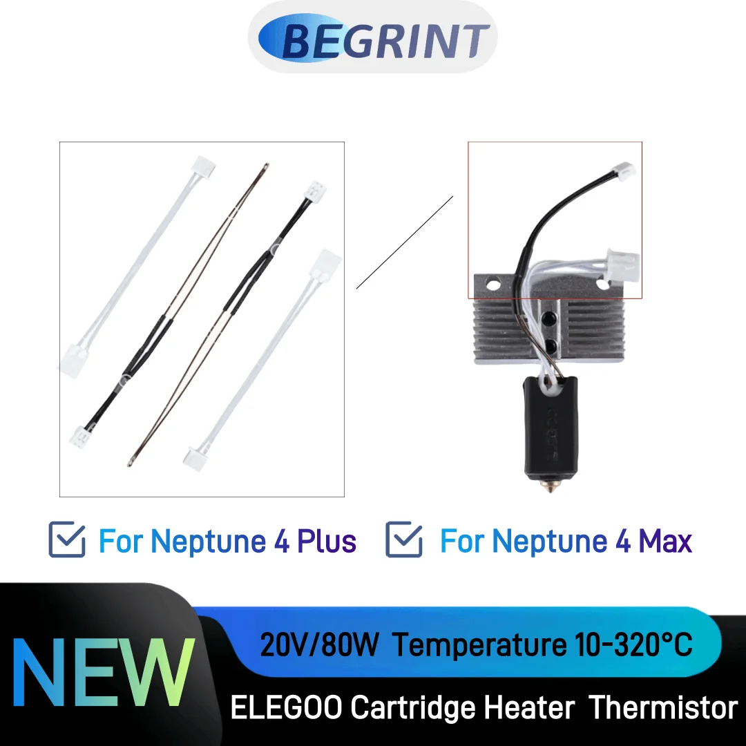 20v 80w Cartridge Heater 320 ℃ Thermistor For Elegoo Neptune 4 Plus ...