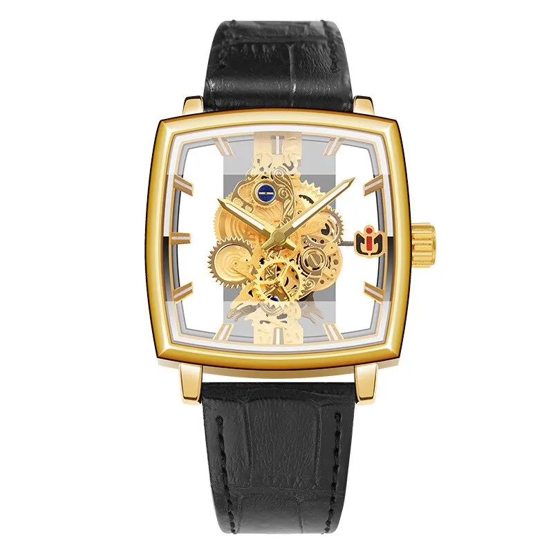 AKNIGHT-Watch-for-Men-Luxury-Watches-with-Brown-Leather-Strap-Timepiece ...