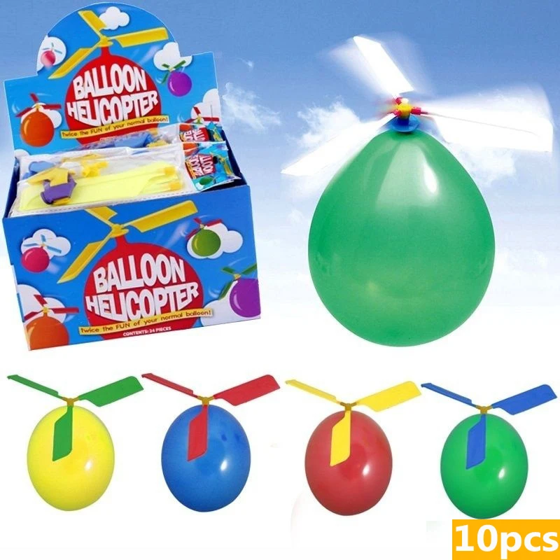 10pcs Helicopter Balloon Portable Outdoor Playing Flying Ballon Toy ...