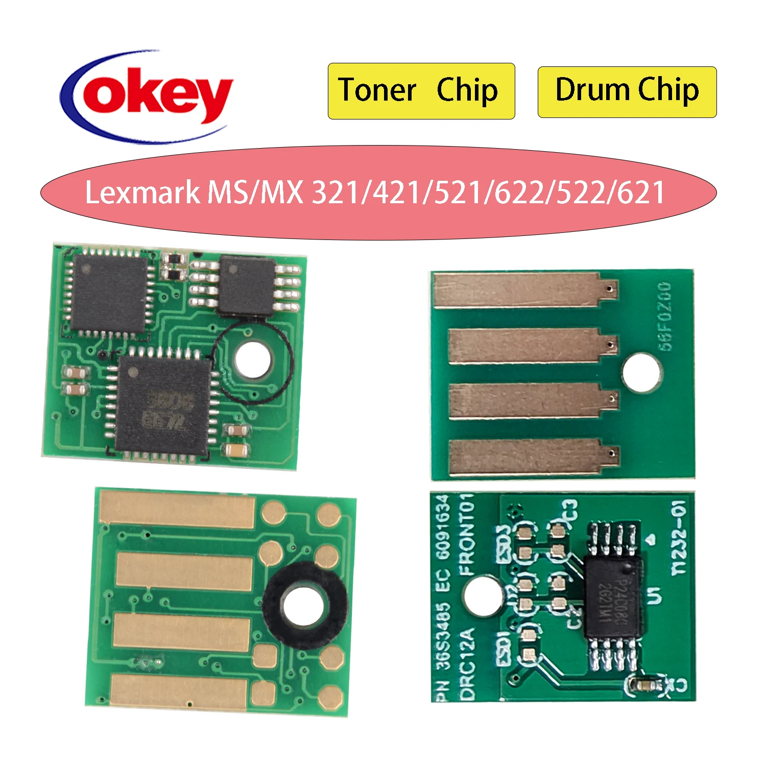MS622 Toner Cartridge Chip For Lexmark mx321 ms321 MS421 MX421 MS521 ...