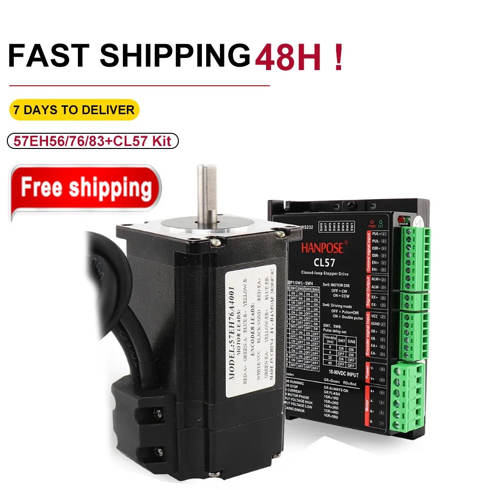 57CME22 57EH76 Hybrid Step-servo CL57 Driver 4A 2.2N.M 76mm Servo motor ...